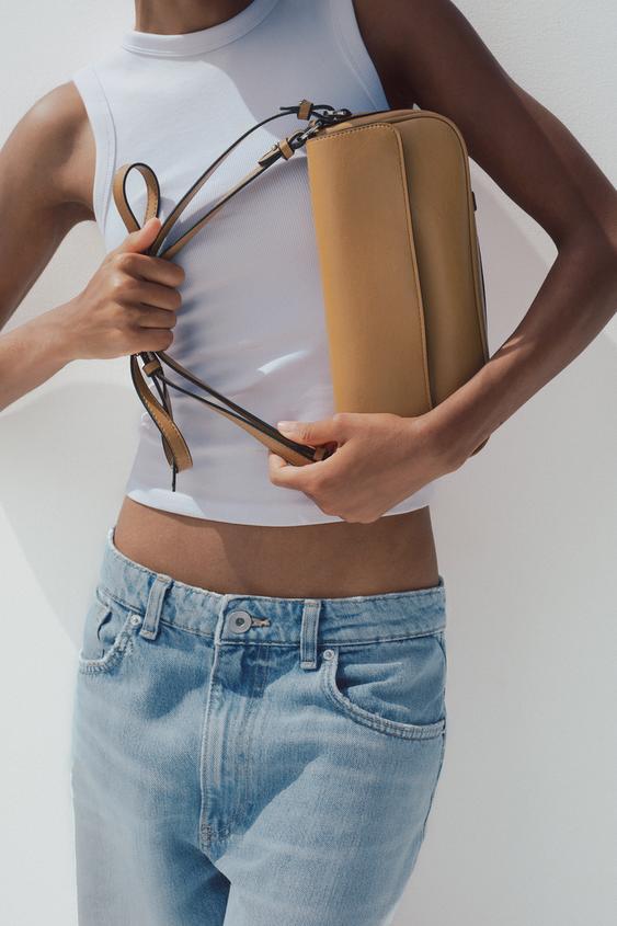 DOUBLE HANDLE CROSSBODY BAG - Dark tan | ZARA United States