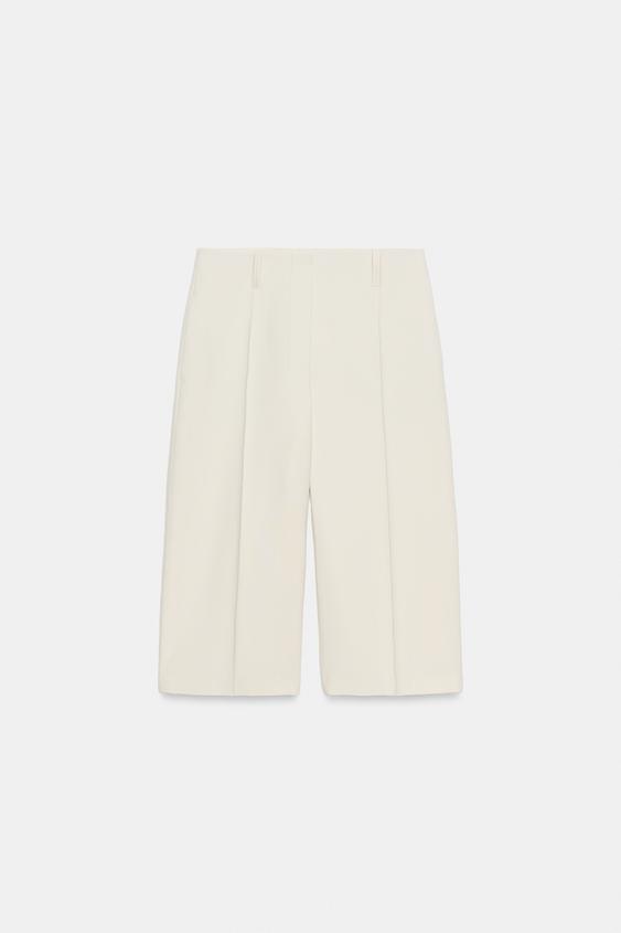 BERMUDA DROIT À PINCES ZW COLLECTION - Beige | ZARA France