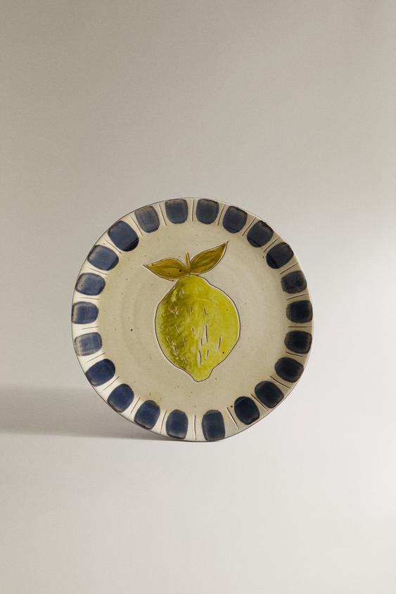 ASSIETTE À DESSERT FAÏENCE FRUIT - Jaune | ZARA Canada