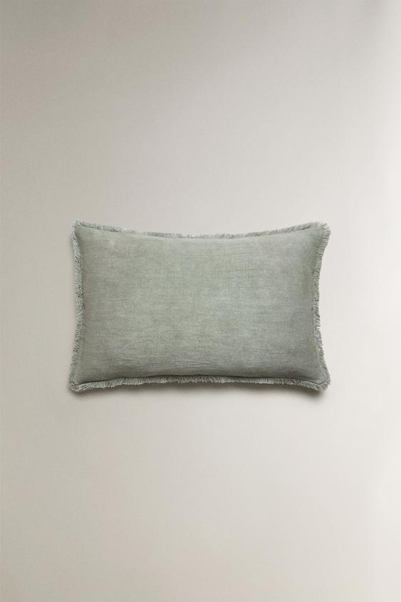 KISSENBEZUG MIT FRANSEN - Wasserblau | ZARA Österreich / Austria