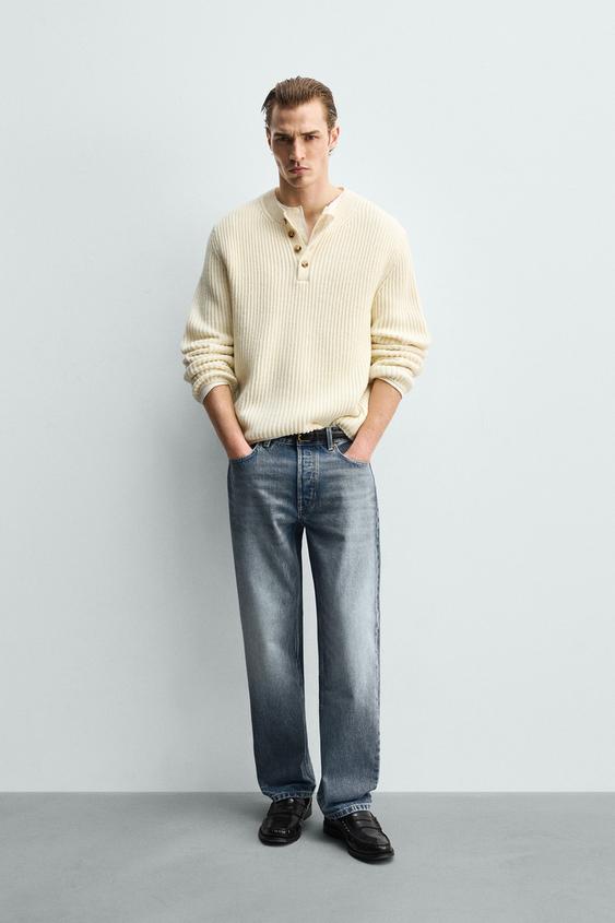 STRAIGHT REGULAR FIT JEANS - Mid-blue | ZARA Turkey