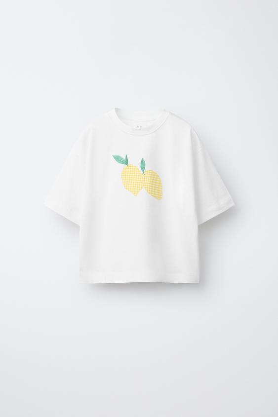 LEMON PATCH T-SHIRT - Oyster-white | ZARA Thailand