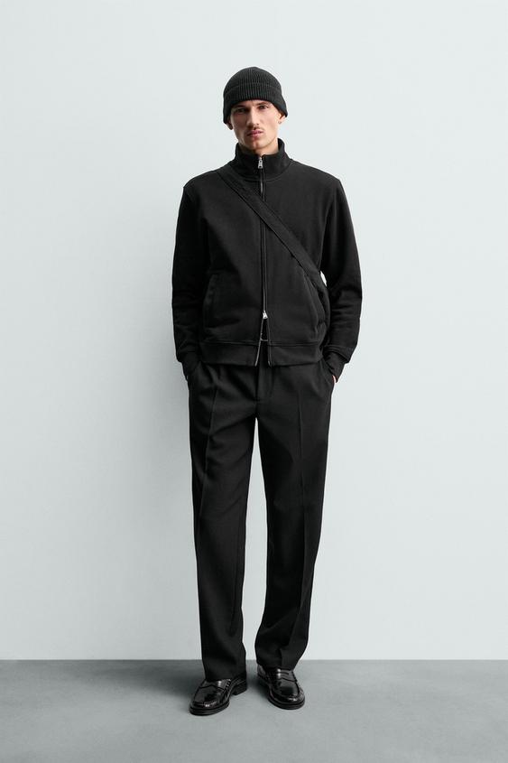HEAVYWEIGHT ZIP-UP SWEATSHIRT - Black | ZARA Canada