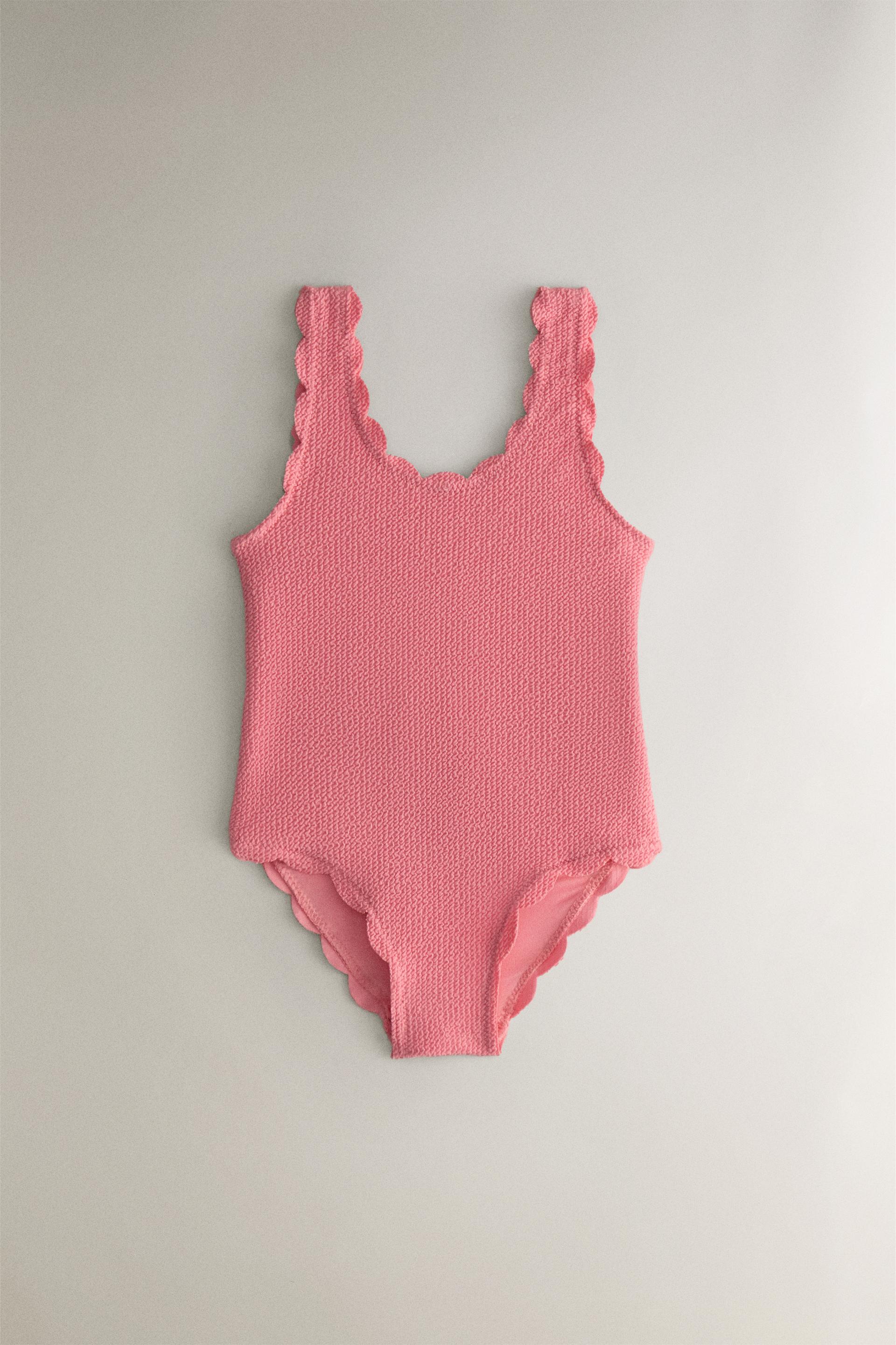 COSTUM DE BAIE PLAJĂ COPII TEXTURĂ - Roz | ZARA România