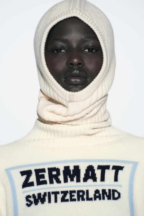 WOOL AND CASHMERE BLEND BALACLAVA SKI COLLECTION - Ecru | ZARA Canada