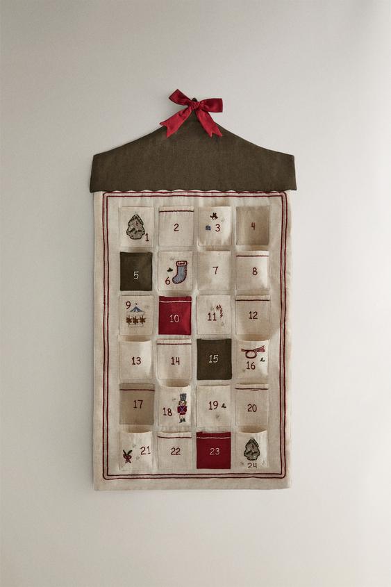 CHRISTMAS EMBROIDERED ADVENT CALENDAR - Multicoloured | ZARA United Kingdom