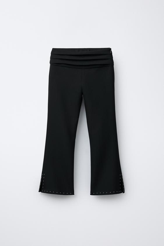 STUDDED FLARE PANTS - Black | ZARA United States