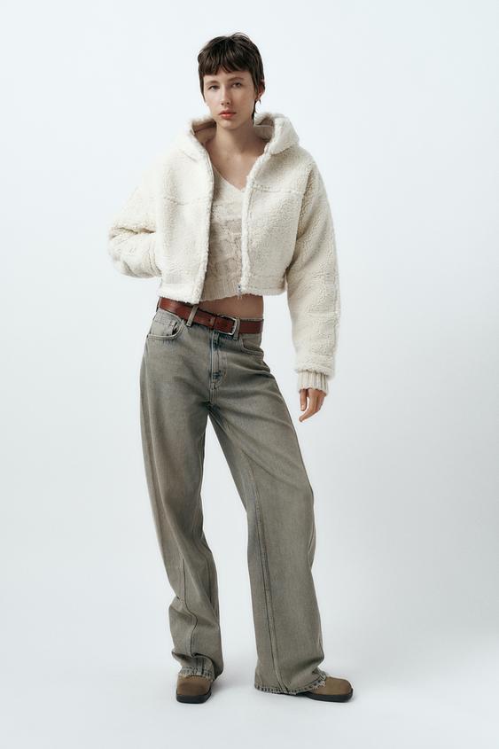 DOUBLE-FACED JACKET WITH FAUX SHEARLING - Ecru | ZARA Thailand