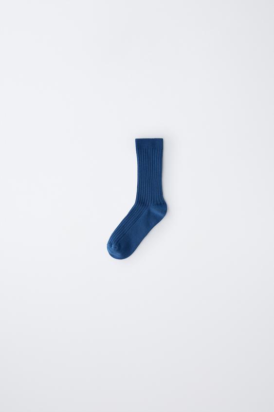 LONG RIBBED SOCKS - Bluish | ZARA Australia