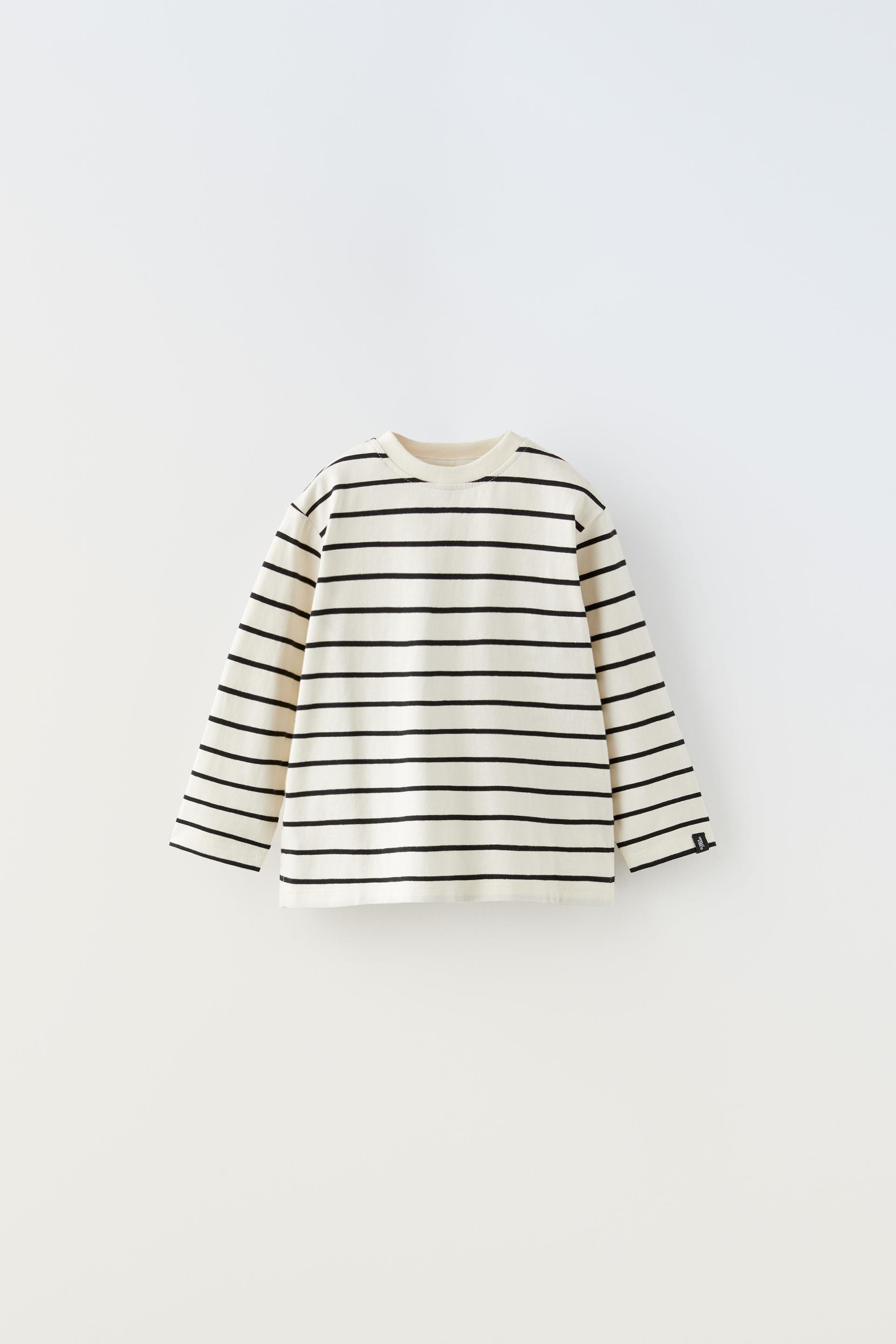 STRIPED T SHIRT Ecru Black ZARA South Africa STRIPED T SHIRT Ecru Black ZARA South Africa