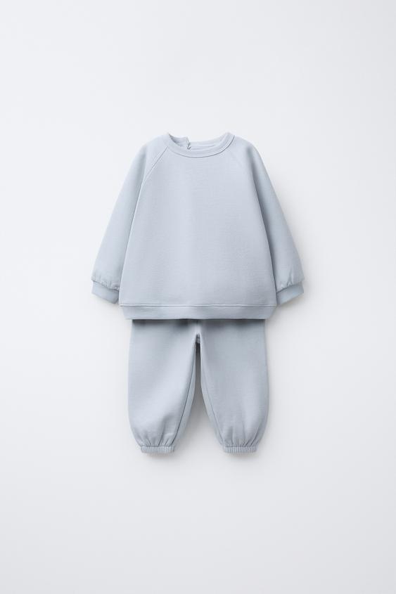 BASIC SWEATSHIRT AND JOGGERS SET - Pastel blue | ZARA Ireland