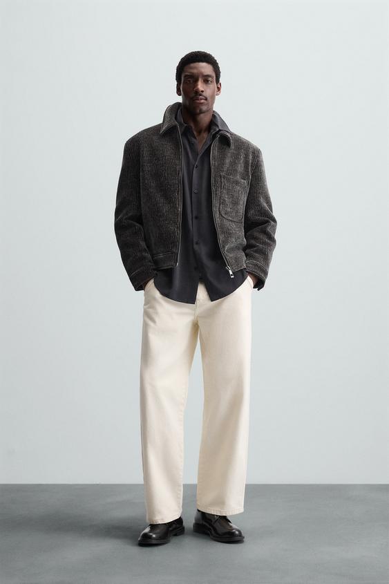 TEXTURED CREASED-EFFECT JACKET - Grey | ZARA New Zealand