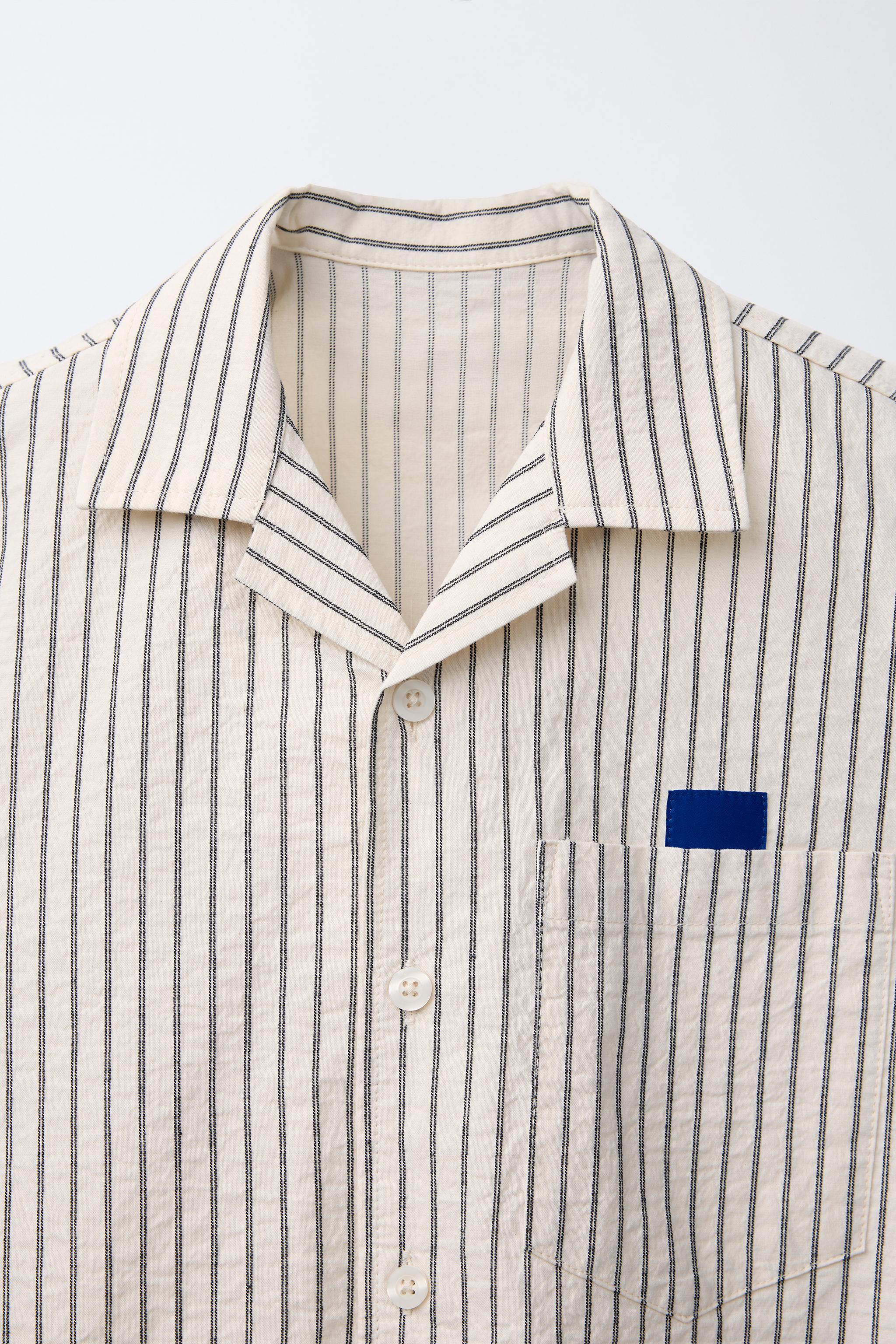 TEXTURED STRIPED SHIRT - Ecru | ZARA United States TEXTURED STRIPED SHIRT - Ecru | ZARA United States