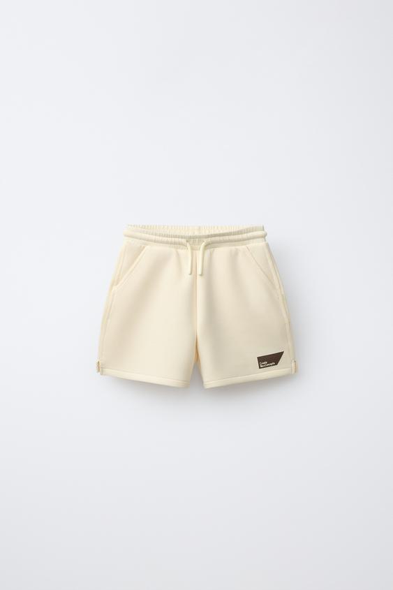 SHORT INTERLOCK ÉTIQUETTE - Jaune clair | ZARA Canada