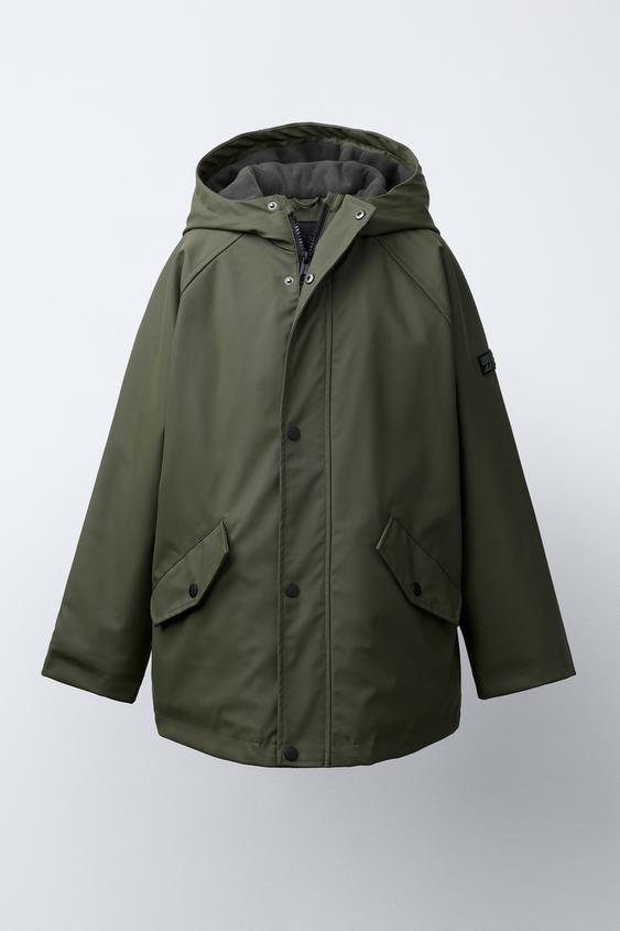RUBBERIZED WATER REPELLENT PARKA - Khaki | ZARA United States