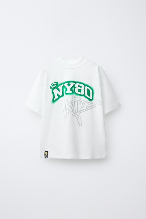 GRAFFITI PRINT T-SHIRT - White | ZARA India
