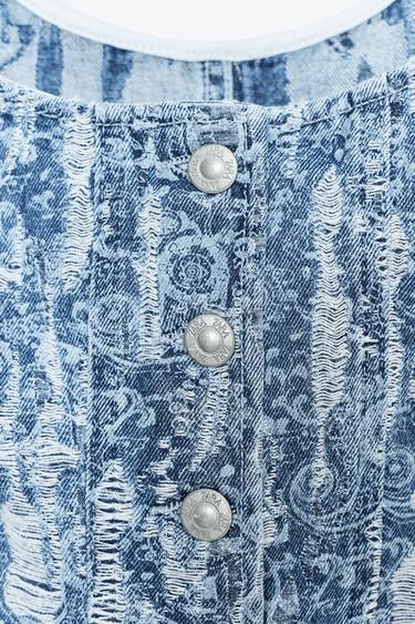 TOP Z1975 DENIM EFFET DÉLAVÉ - Bleu clair | ZARA France