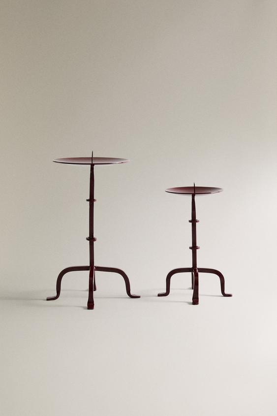 FOUR-LEGGED CHRISTMAS CANDLESTICK - Burgundy | ZARA UAE - Dubai/Sharjah ...