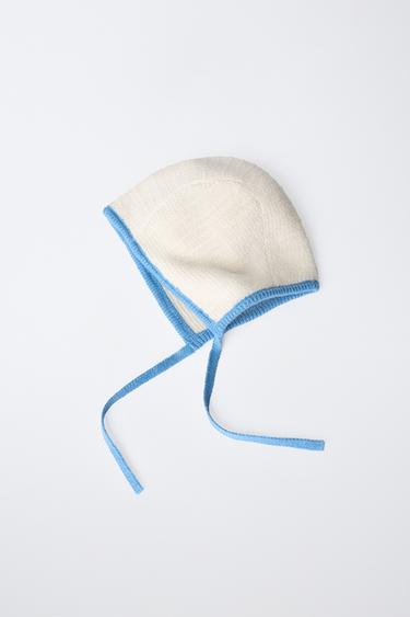 BONNET EN MAILLE CONTRASTÉ - Écru | ZARA France