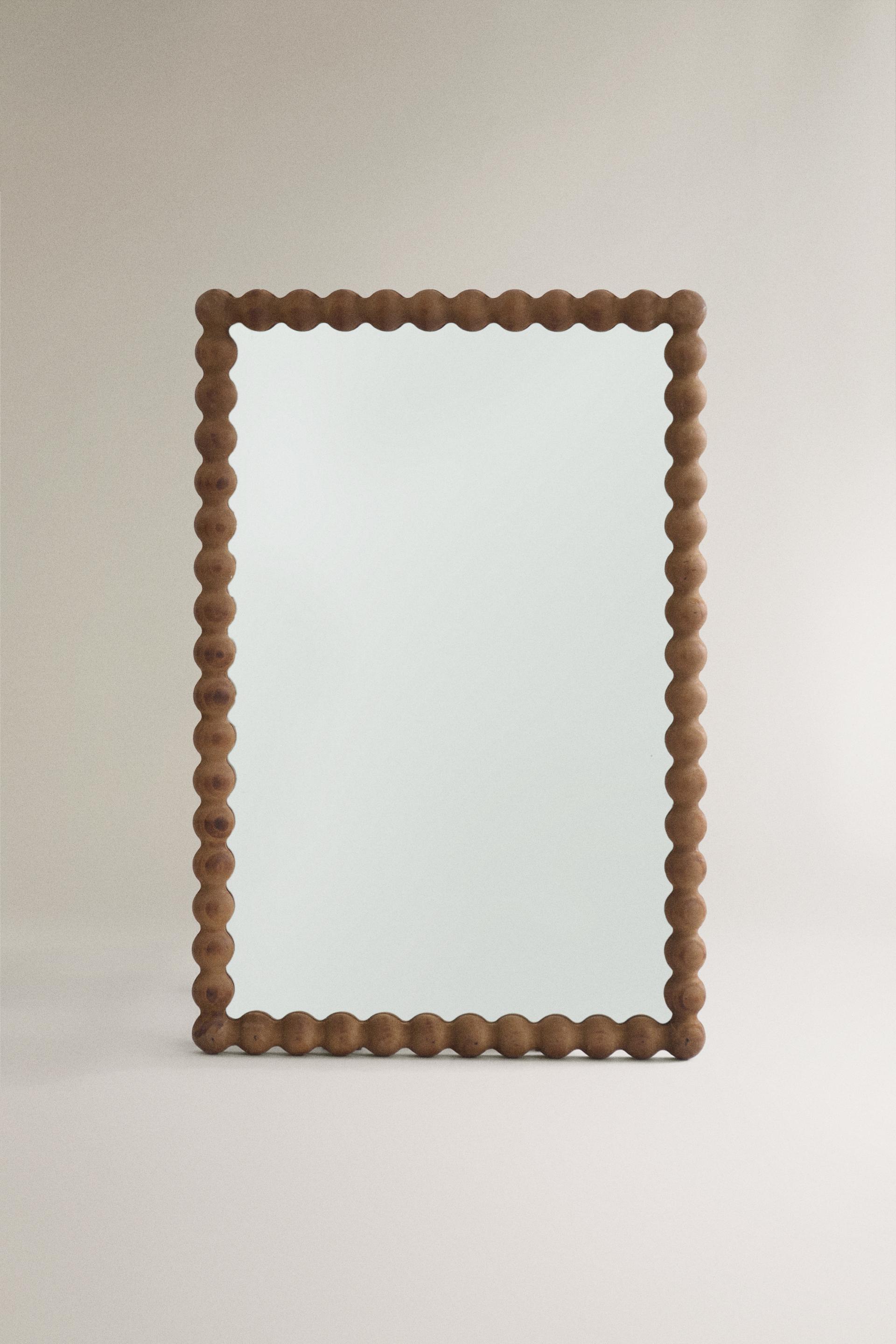 RECTANGULAR WALL MIRROR WITH WOODEN FRAME - Brown | ZARA United States