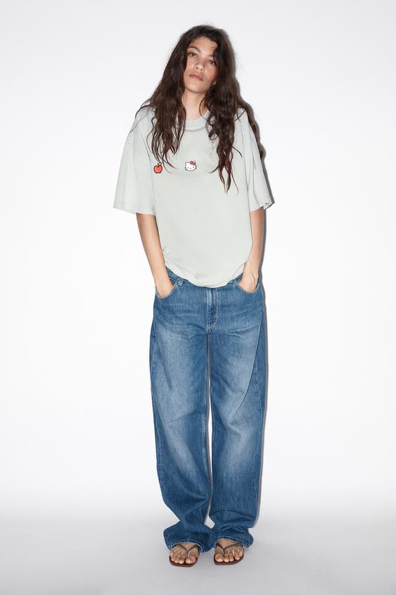 HELLO KITTY © 2025 SANRIO WASHED EFFECT T-SHIRT - Grey | ZARA Ireland