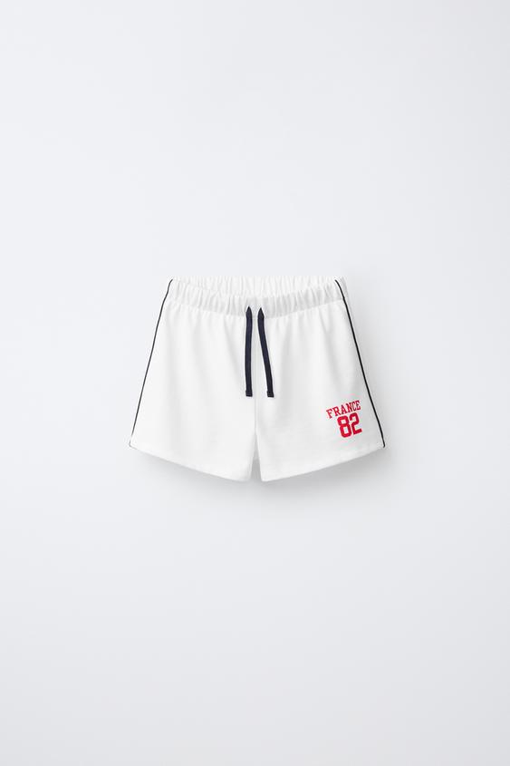 CALÇÕES BERMUDA ESTAMPADO FRANÇA - Branco | ZARA Portugal