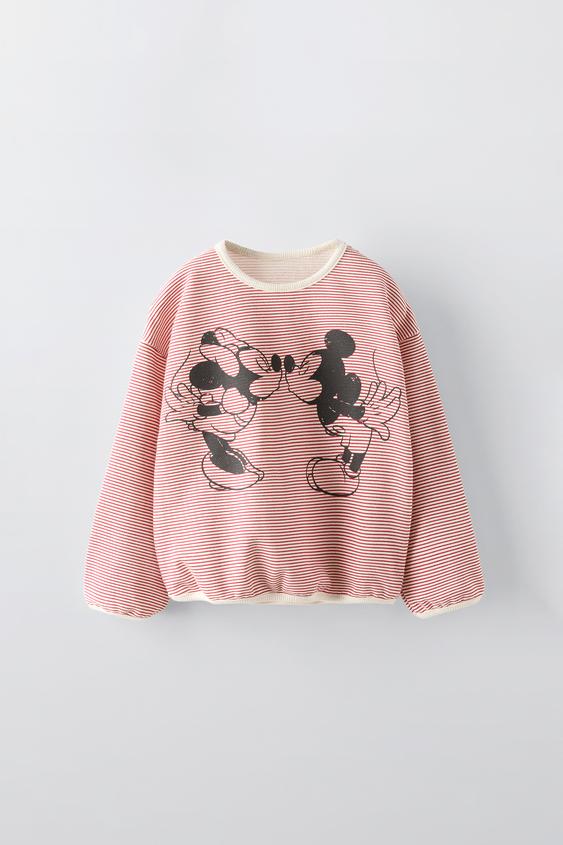 KAUS MOTIF GARIS MICKEY AND MINNIE MOUSE © DISNEY - Merah | ZARA Indonesia