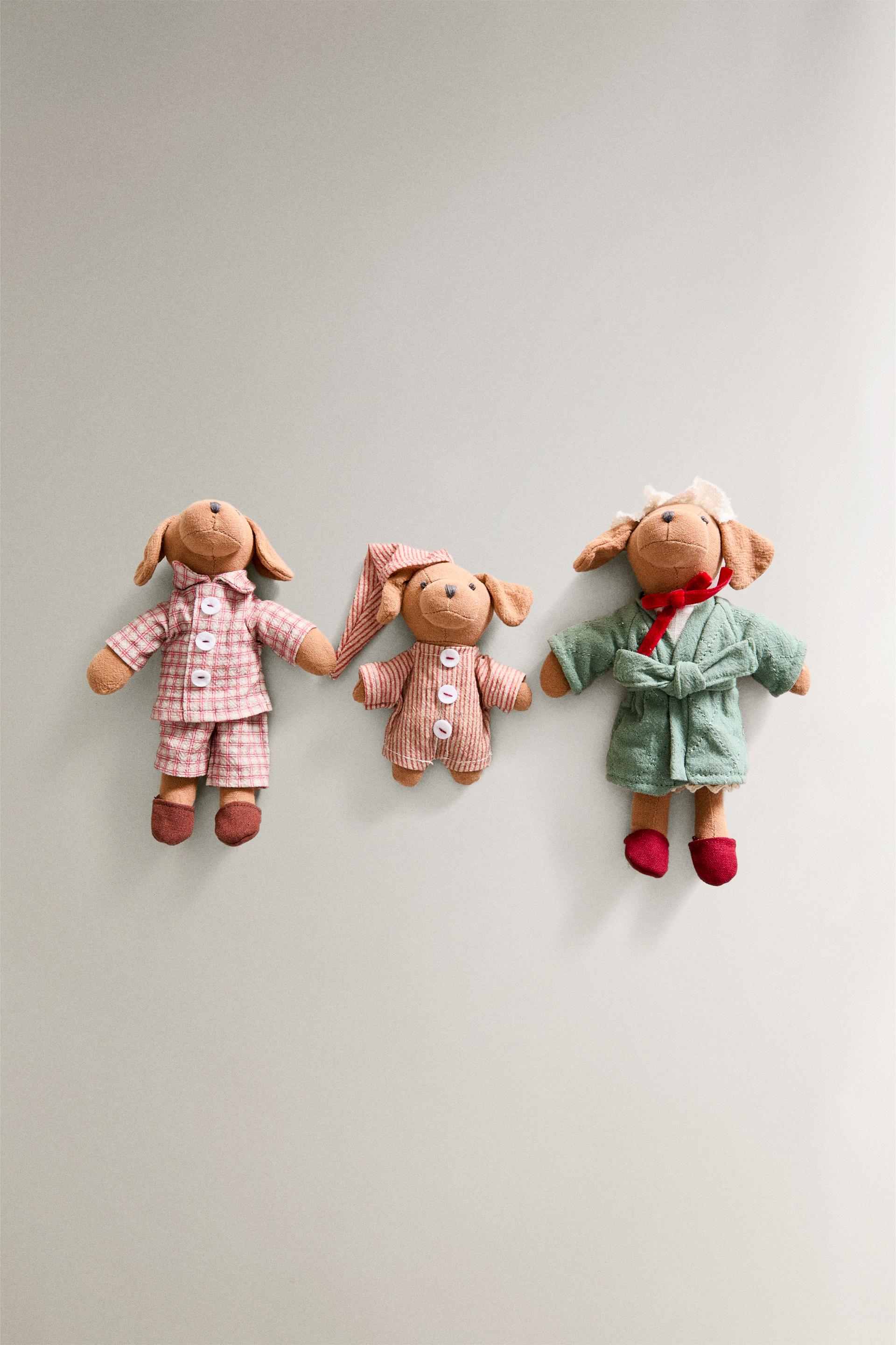 CHILDREN’S SOFT TOY SET WITH DOG FAMILY (SET OF 3) - Multicoloured ...