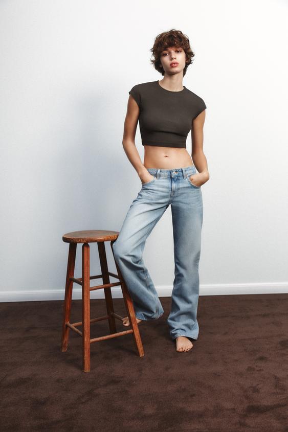 Trf Wide Leg Low Rise Jeans Light Blue Zara South Africa