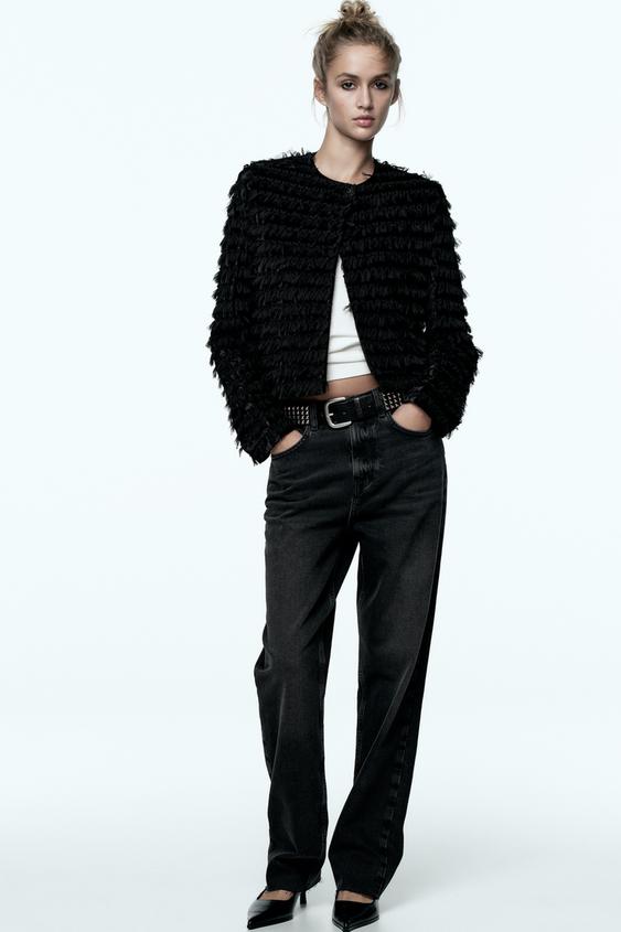 VELVET FRINGE JACKET - Black | ZARA Hungary / Magyarország