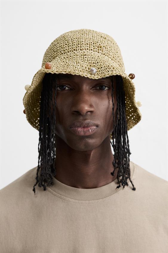 BEADED CROCHET HAT - taupe brown | ZARA United States