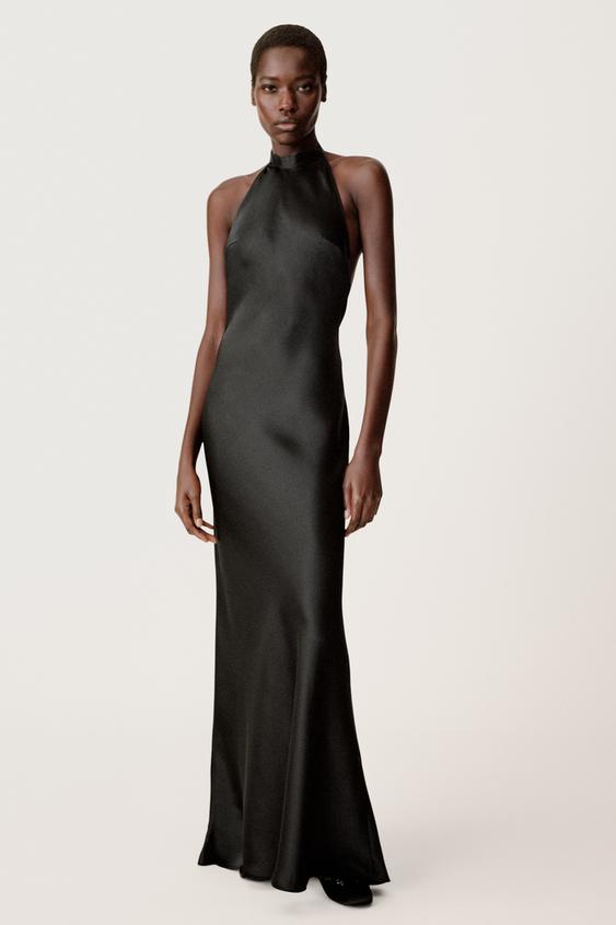 SATIN HALTER DRESS 50TH ANNIVERSARY - Black | ZARA Canada