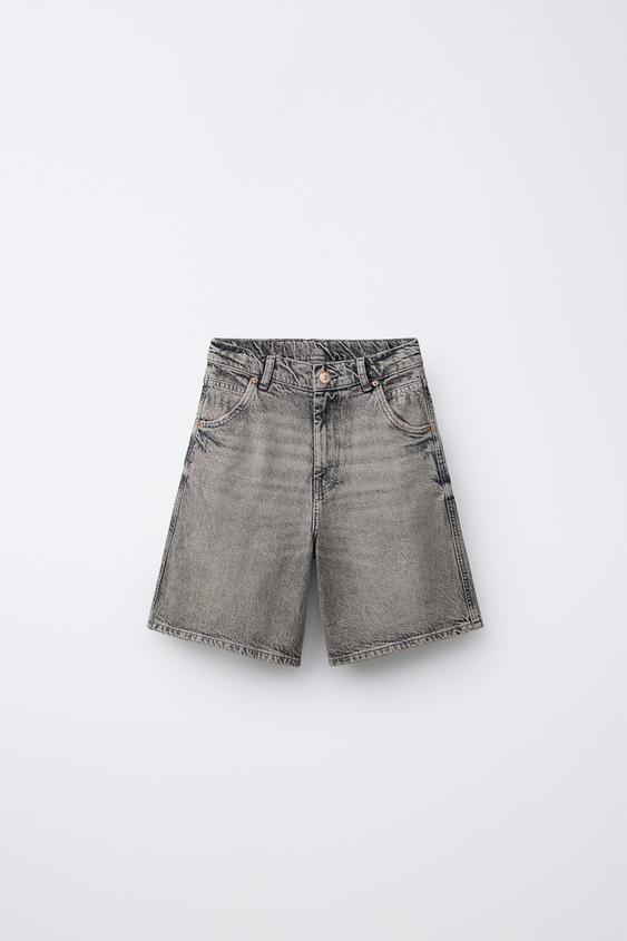 SHORT EN JEAN SUPER BAGGY - Marron | ZARA Belgique / Belgium