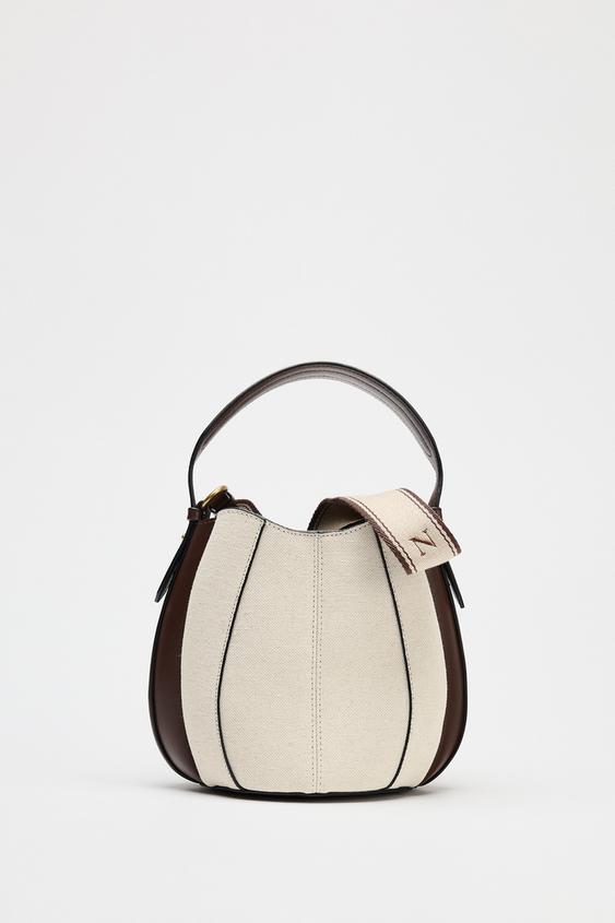 TOPSTITCHED BUCKET BAG - Light beige | ZARA United States