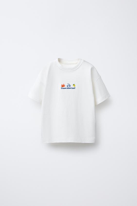 EMBROIDERED T-SHIRT - White | ZARA Spain