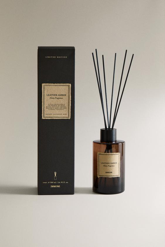 (500 ML) LEATHER AMBER REED DIFFUSERS - Black | ZARA United Kingdom
