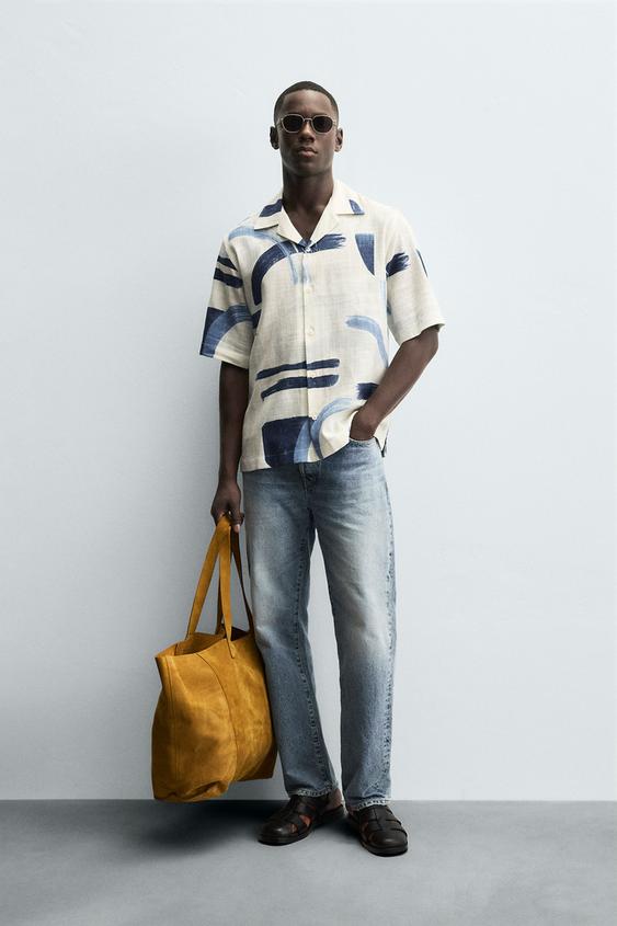 ABSTRACT PRINT SHIRT - Blue | ZARA India