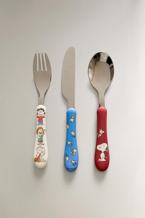 CHILDREN'S CUTLERY SET WITH PASTEL COLOURED HANDLE (SET OF 3 ...