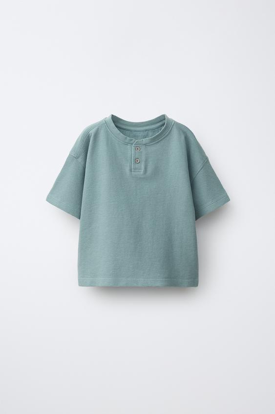 ヘンリーネックTシャツ - オイル | ZARA Japan / 日本