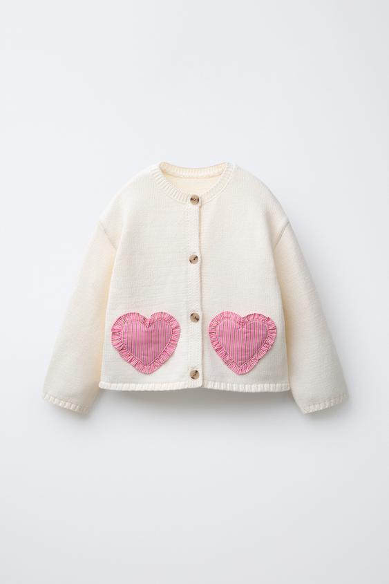 HEART POCKET CARDIGAN - Ecru | ZARA United States
