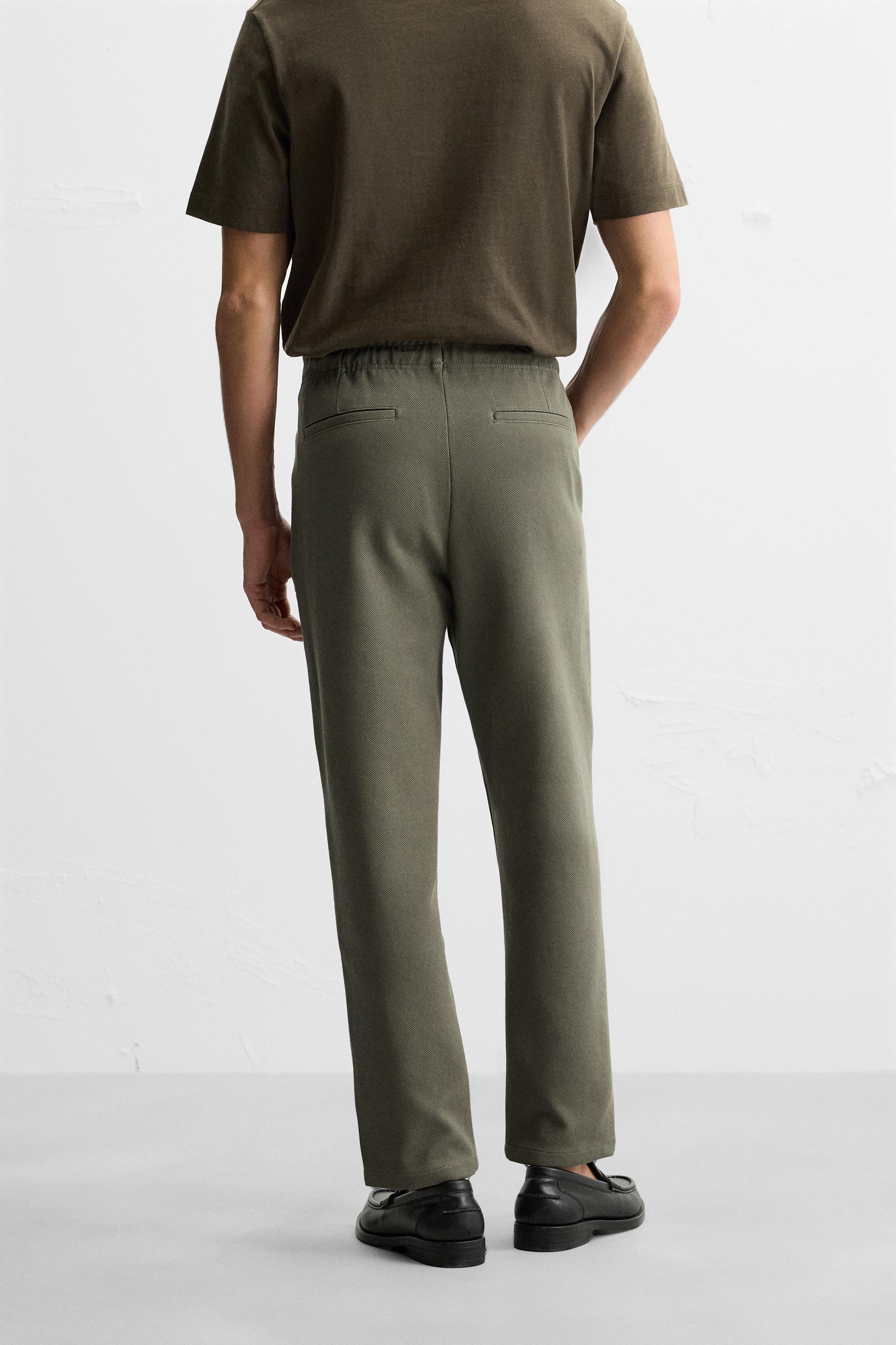 COMFORT FIT ジョガーウエストパンツ - ベージュ | ZARA Japan COMFORT FIT ジョガーウエストパンツ - ベージュ | ZARA Japan