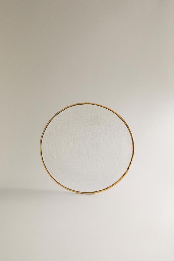 PLATO PAN VIDRIO RELIEVE FILO DORADO - Transparente | ZARA Estados ...