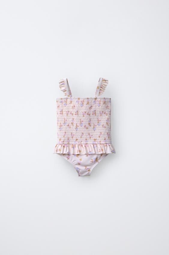 1-6 AÑOS/ BAÑADOR GOMAS ESTAMPADO FLORES - Piedra | ZARA España