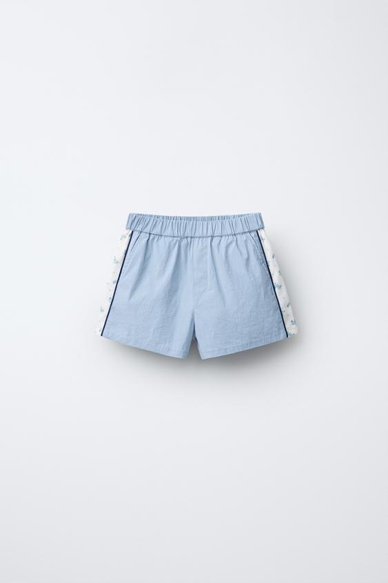 GECOMBINEERDE TECHNISCHE BERMUDA MET BLOEMEN - Lichtblauw | ZARA Nederland / Netherlands