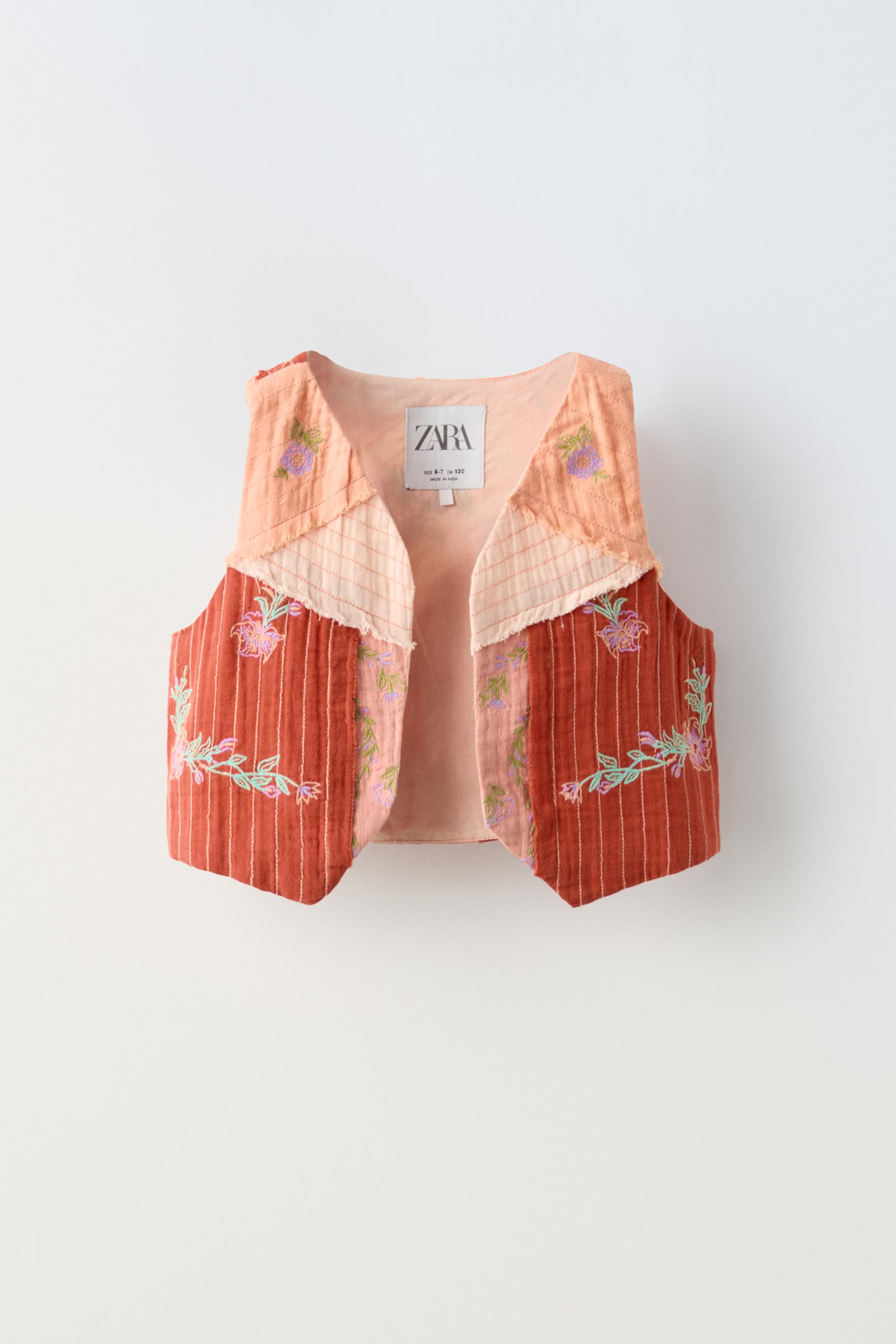 EMBROIDERED PATCHWORK WAISTCOAT - Orange | ZARA New Zealand
