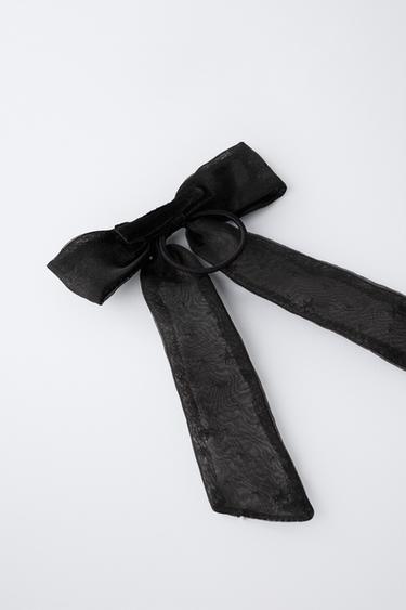 CHOUCHOU À NŒUD EN ORGANZA ET FANTAISIE - Noir | ZARA France