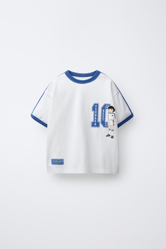 OLIVER AND BENJI © CAMPEONES SIDE STRIPE T-SHIRT - White | ZARA Turkey