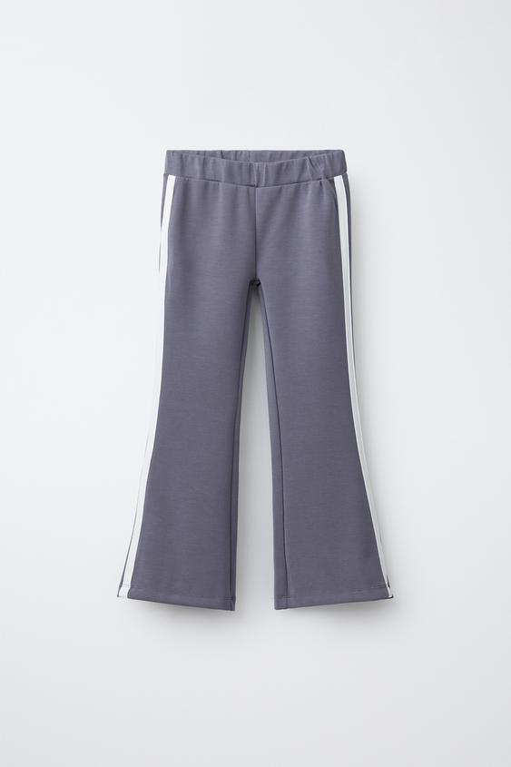 AUSGESTELLTE HOSE MIT KONTRASTSTREIFEN UND MODAL - Grau | ZARA ...