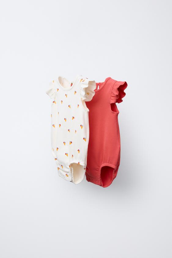 2-PACK OF ICE CREAM PRINT BODYSUITS - Red | ZARA Ireland
