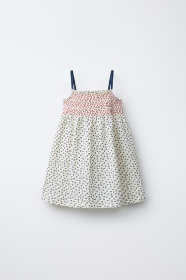 ROBE ÉLASTIQUES IMPRIMÉ FLEURS - Bleu clair | ZARA France